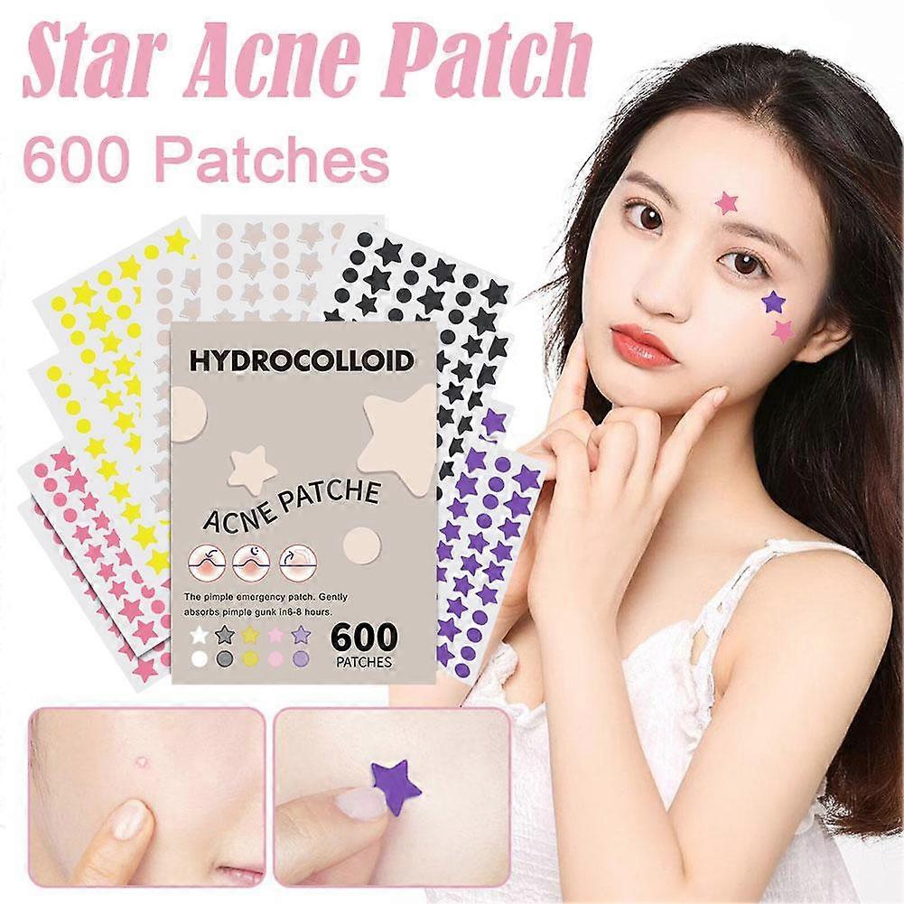 600PCS/SET Star Pimple Patch Acne Colorful Invisible Acne Stickers Skin ...