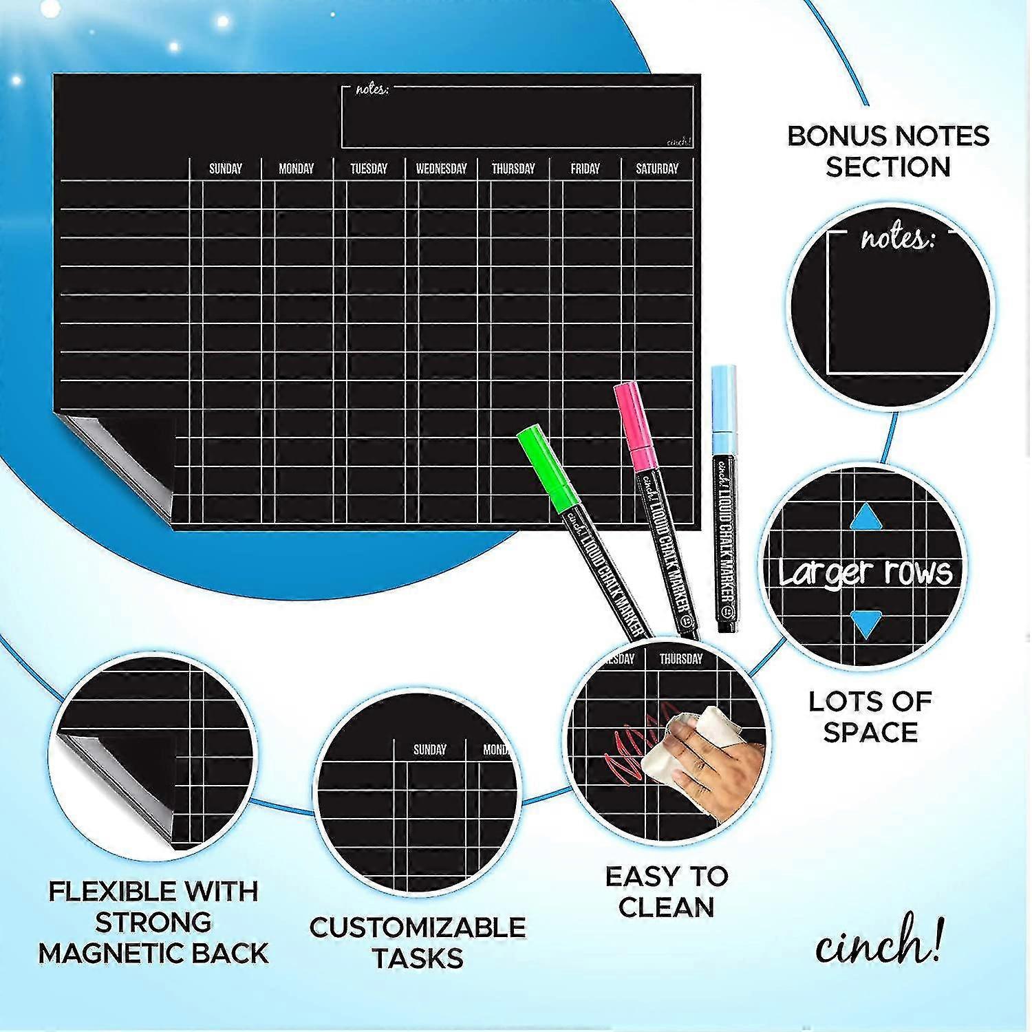 Magnetic Black Dry Erase Chore Chart For Multiple Kids And Adults-sy ...