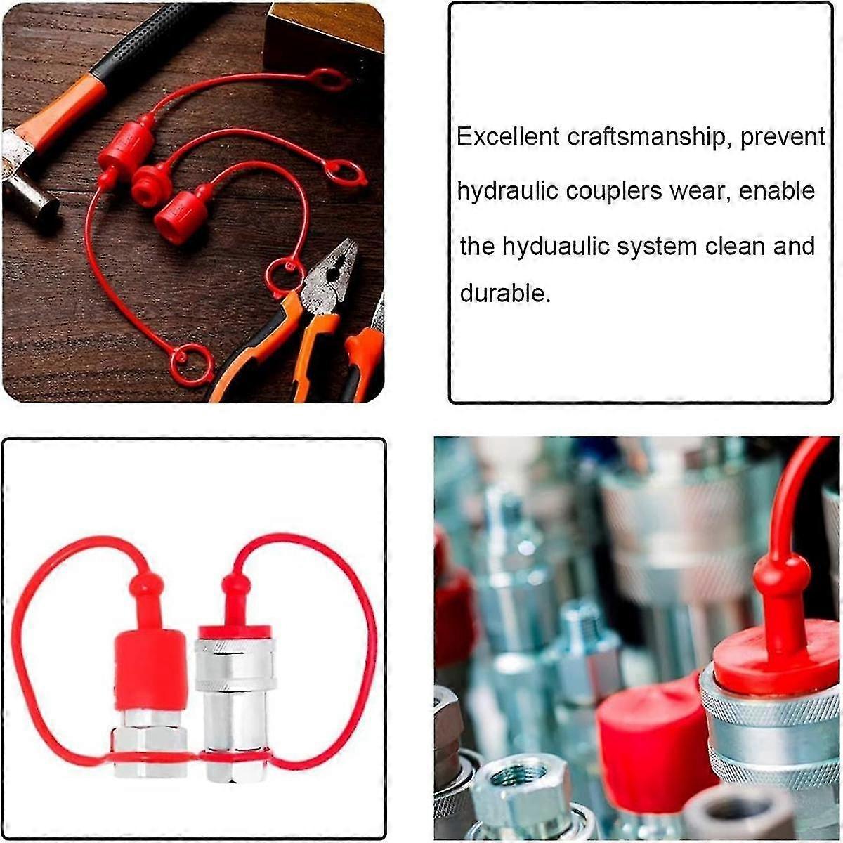 4 Sets Hydraulic Quick Coupler Male Dust Cap and Female Plug Cover ...