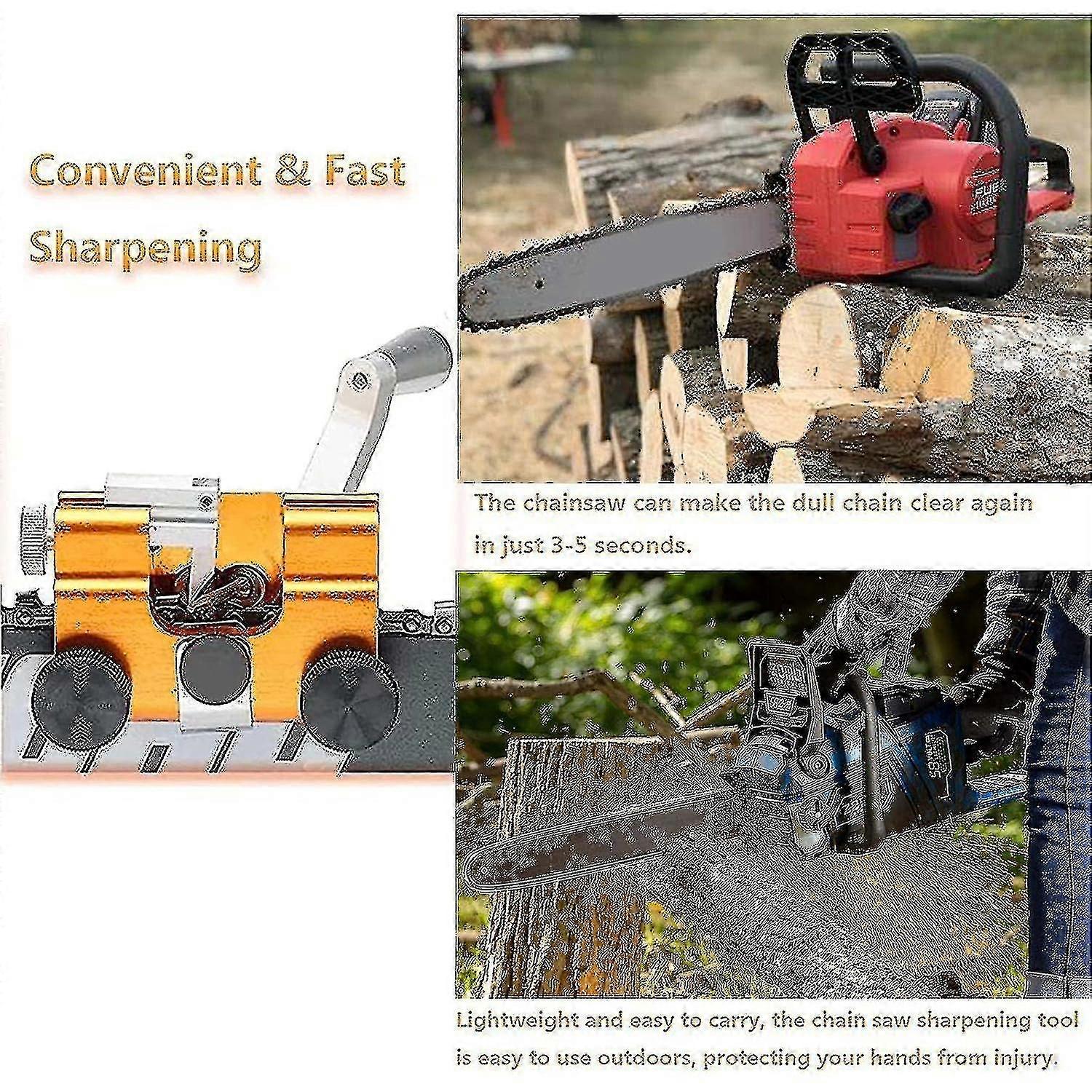 Chainsaw Sharpener, Portable Hand Crank Chain Timberline Sharpener ...