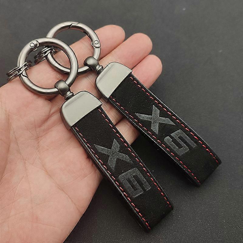 Luxury Women Men Suede Leather Car Keychain Accessories For BMW X5 ...