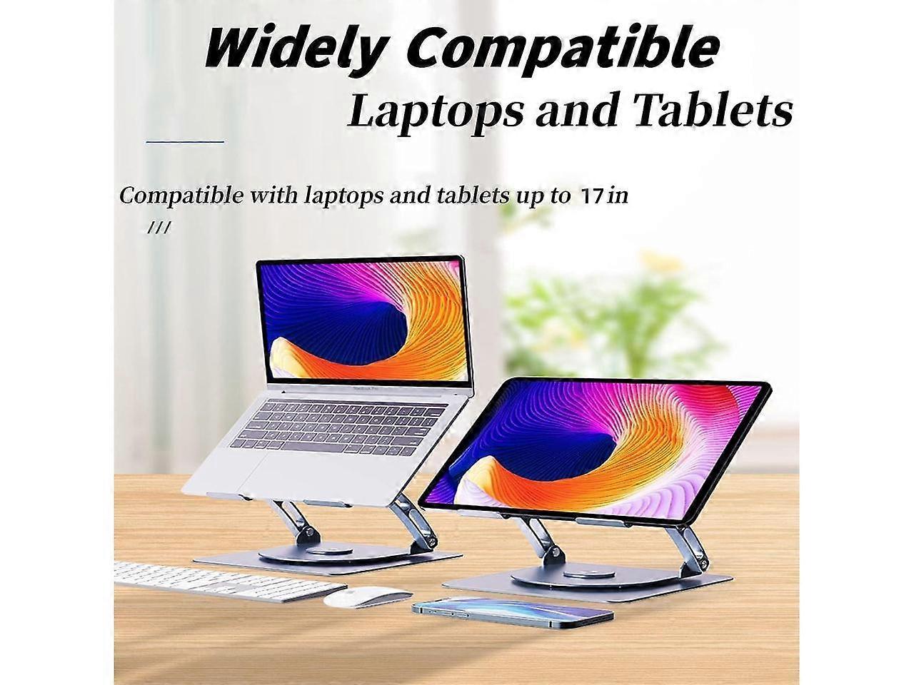 laptop stativ med køleventilator bærbar aluminium bærbar holder med 360 ...