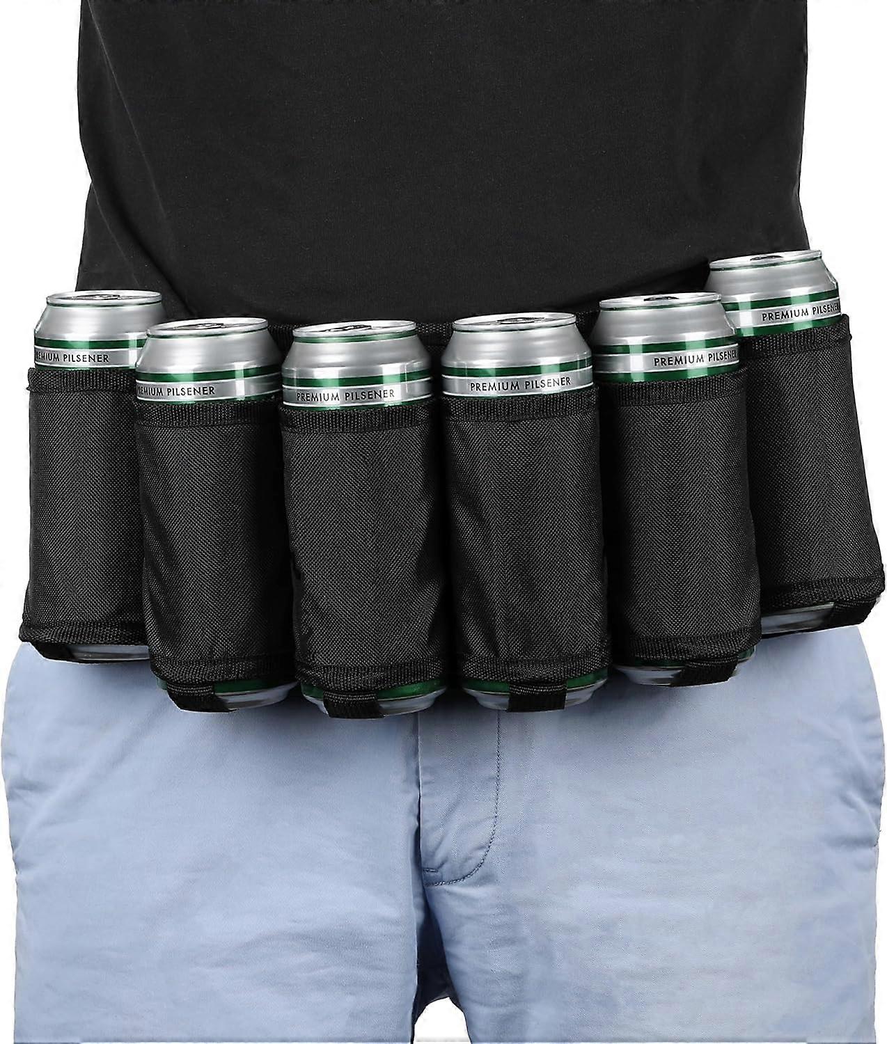 Beer Belt Beer Holster for 6 Beer Bottles or Cans - Adjustable Beer ...