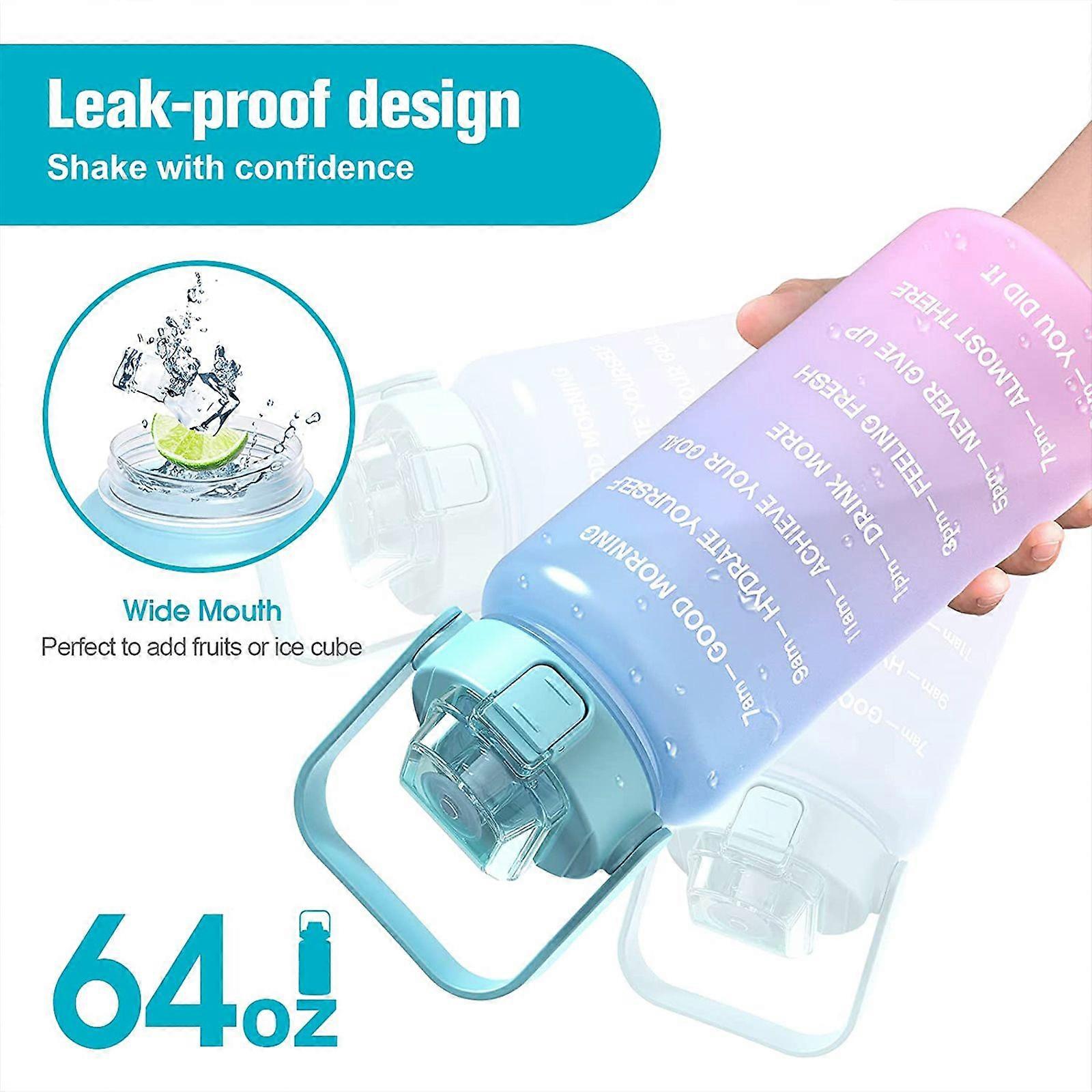 Motivational Water Bottle, 2000ml Water Bottle with Times to Drink ...
