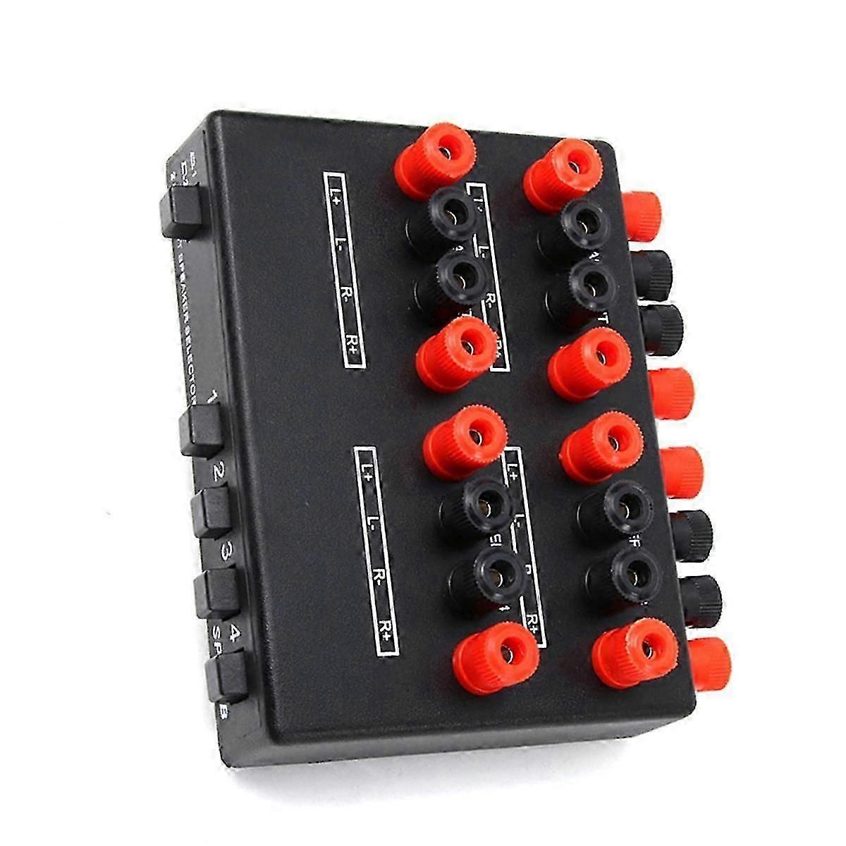 Mini 2-in-4-out Stereo Audio Selector Amplifier Switcher Box Speaker ...