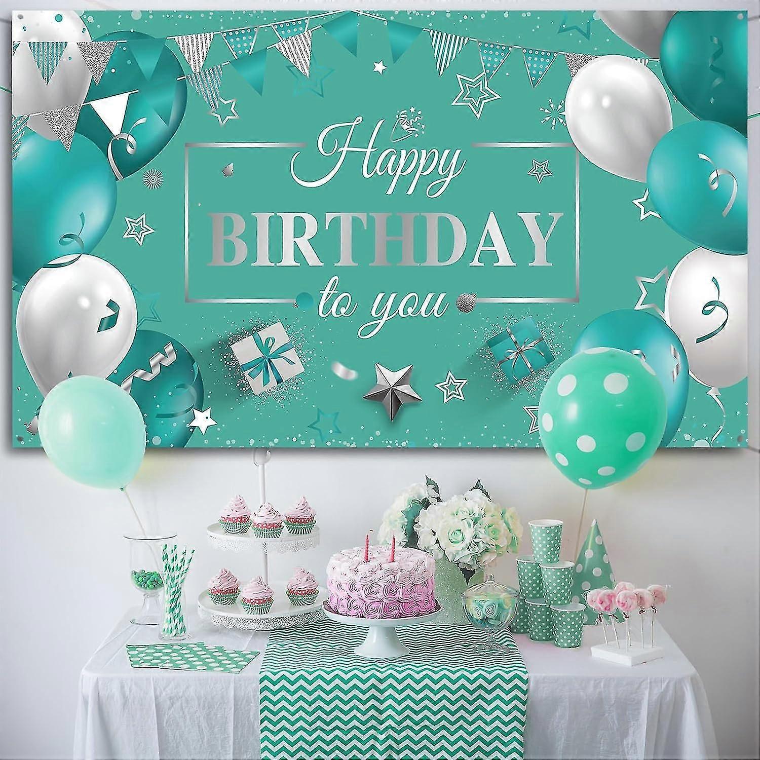 Happy Birthday Decorations Backdrop, Glitter Birthday Backdrop Sign ...