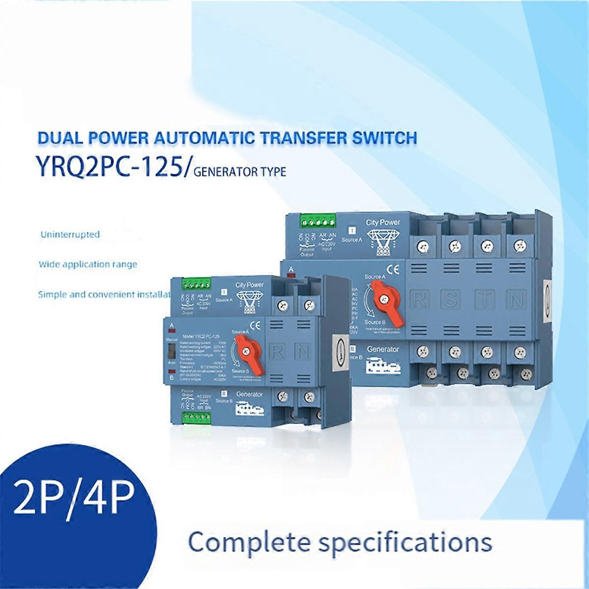 ATS Dual Power Automatic Transfer Switch for Generator or PV Energy to ...