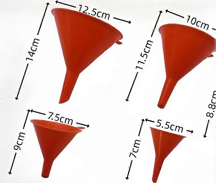 4PCS Orange Color Funnel, Kitchen Funnel, For Transferring Liquid ...
