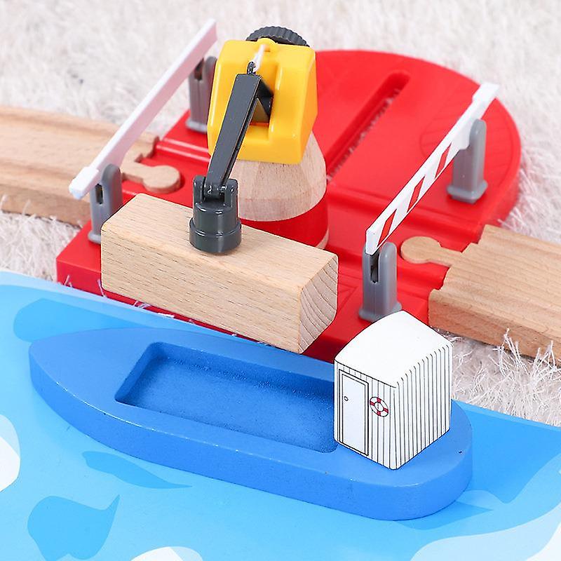 Wooden Train Track Railway Set Kids Toys Wood Puzzle Tunnel Slot Rail ...