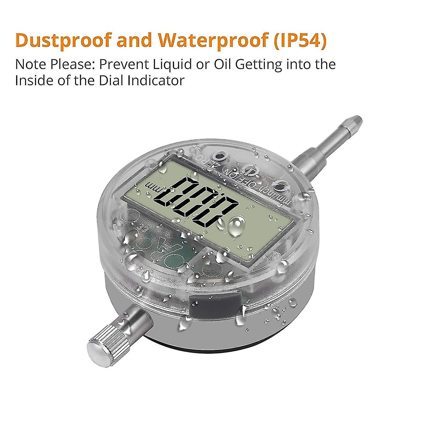 0-12.7mm/0.5' Touch Digital Indicator IP54 Waterproof 0.01mm/0.0005 ...