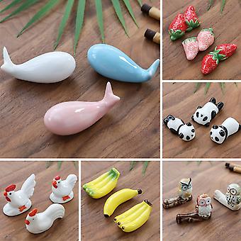 3Pcs Chopstick Rest Cartoon Creative Cute Adorable Appearance Ceramics ...