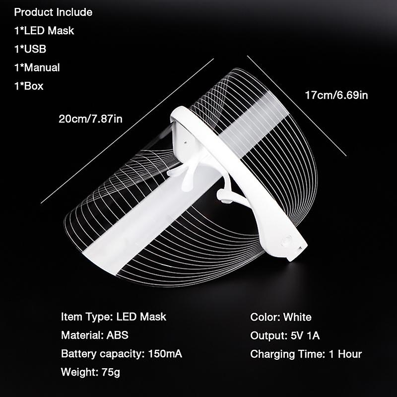 Rechargeable led photon light therapy machine three-color facial mask ...