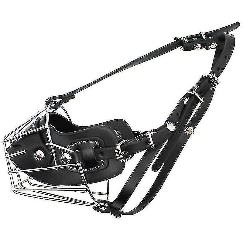 Super Metal Muzzle Dog Muzzles Leather Muzzle For Large Dogs | Fruugo UK