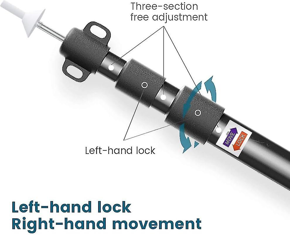 1 Piece Aluminum Tent Pole, Retractable Tarp Pole with Rubber Cap and 3 ...