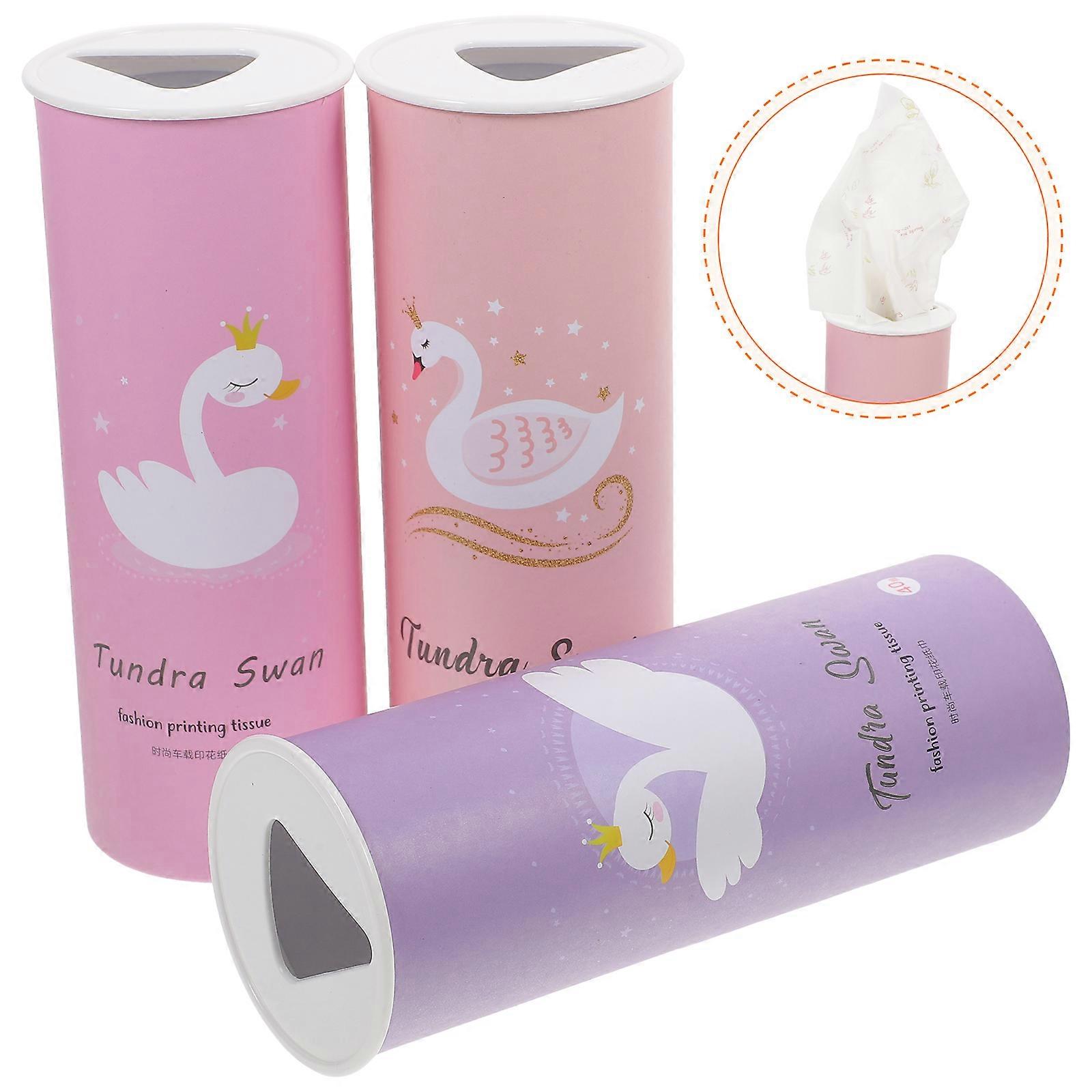 3Pcs Car Cylinder Tissue Cylinder Tissue Box Round Tissues Container ...