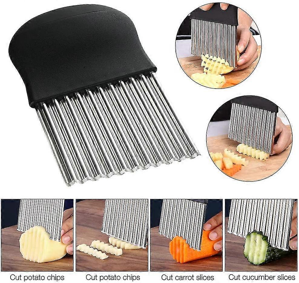Crease Cutter, 4 Pieces Stainless Steel Wave Cutter Potato Cutter ...
