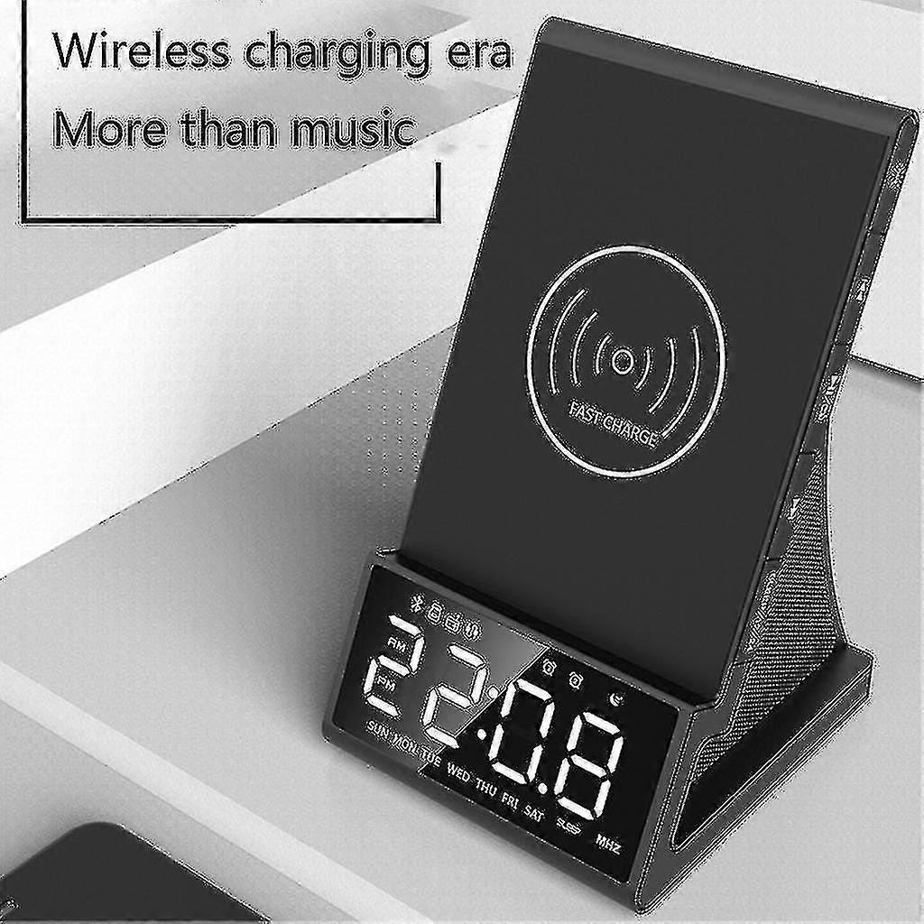 Digital Speaker Alarm Clock W/ Wireless Charging Bluetooth-compatible ...