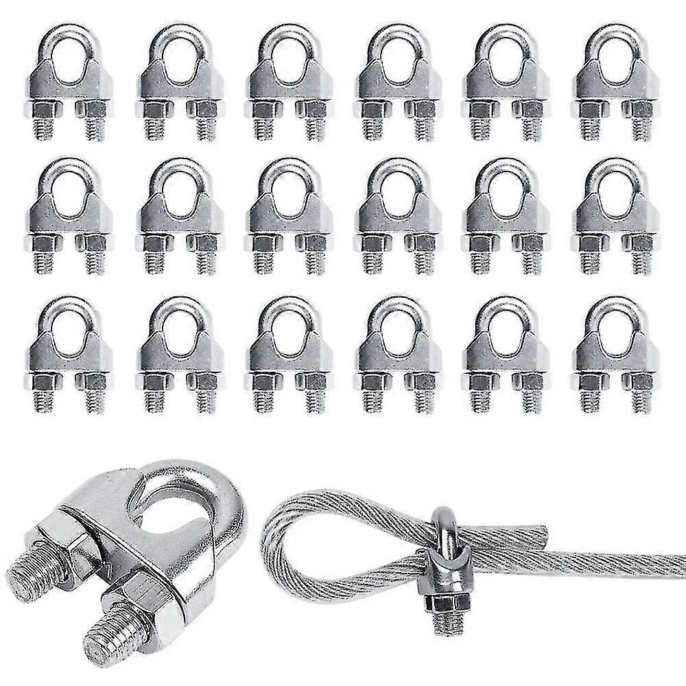 20 Pieces Metal Cable Clamp Wire Rope Clips U-cable Clamps U Bolt Cable ...