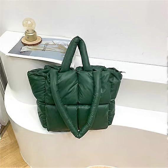 Women Large Quilted Puffer Tote Bag Soft Padded Down Winter Handbag ...
