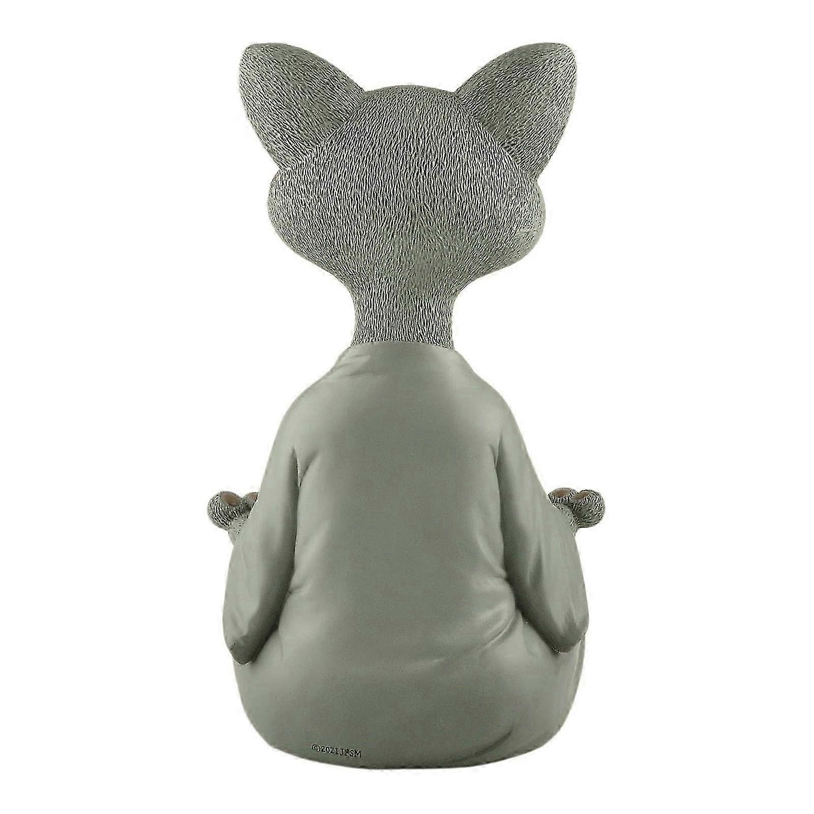 Whimsical Buddha Cat Figurine Resin Statue, Meditation Yoga Decoration ...