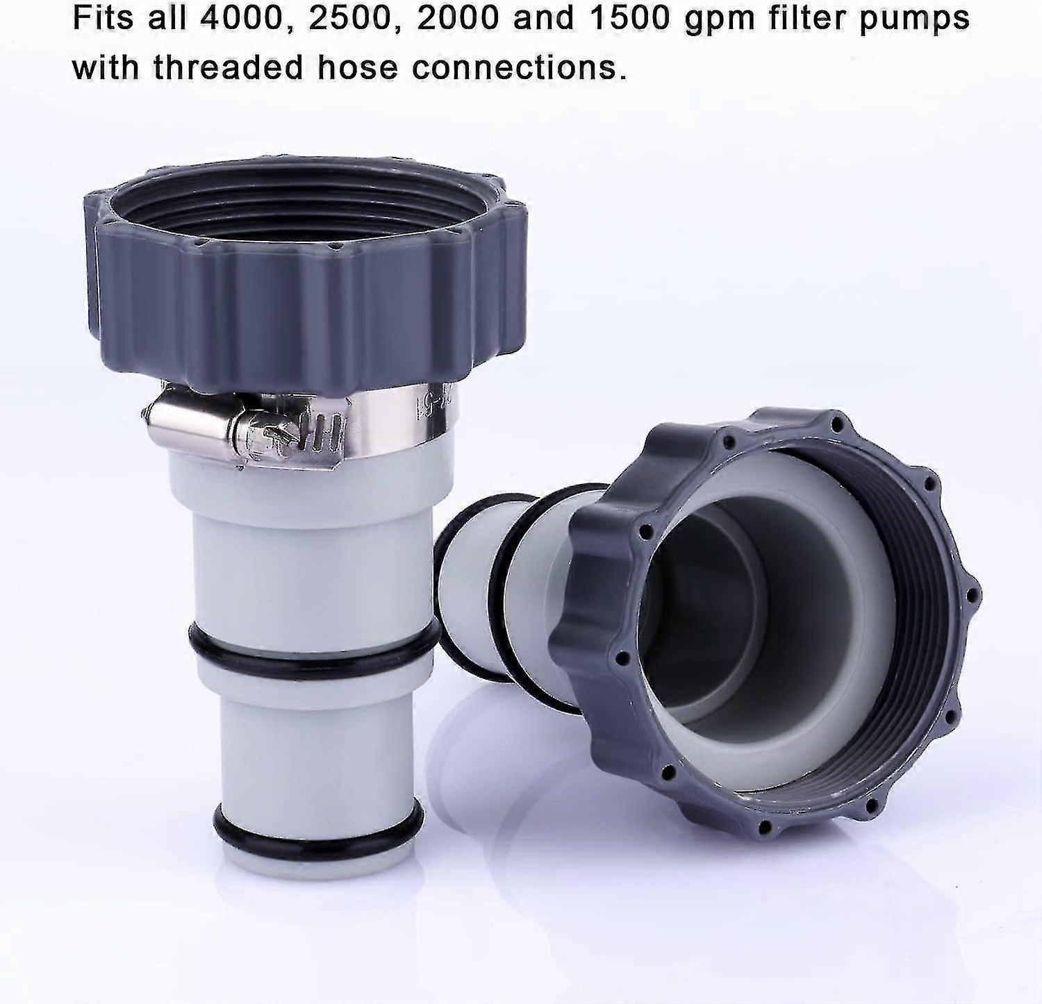 32 to 38mm Pool A Hose Adapter with Clamp for Threaded Connection Pumps ...
