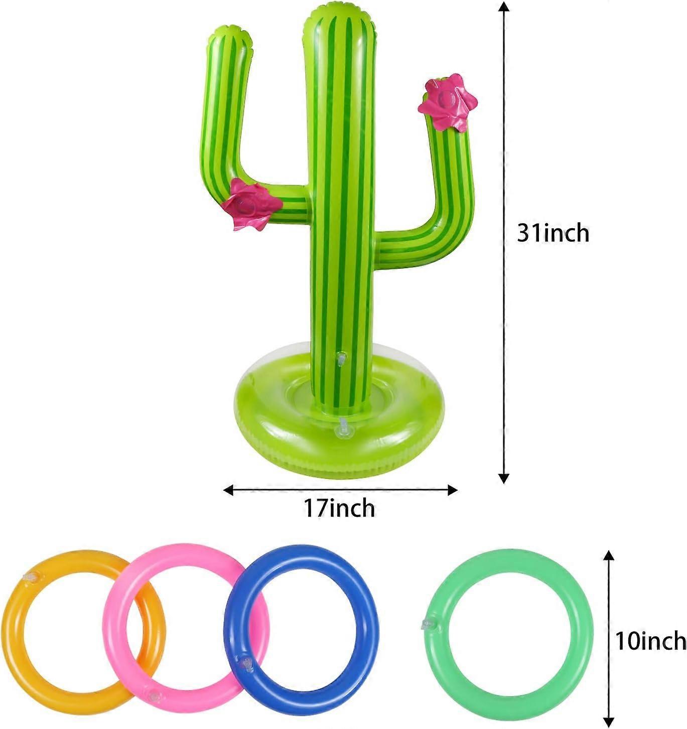 Inflatable Cactus Ring Toss Game Set Target Toss Floating Swimming Ring ...