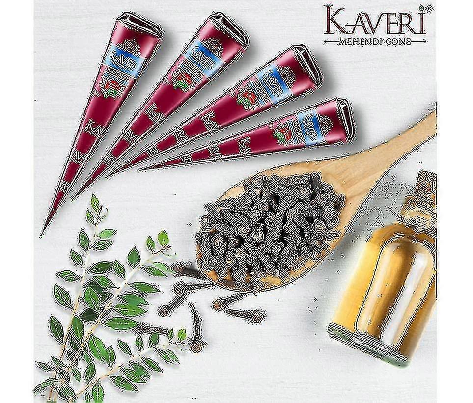 Kaveri Dark Brown Natural Henna Mehndi Cones - Temporary Tattoos ...
