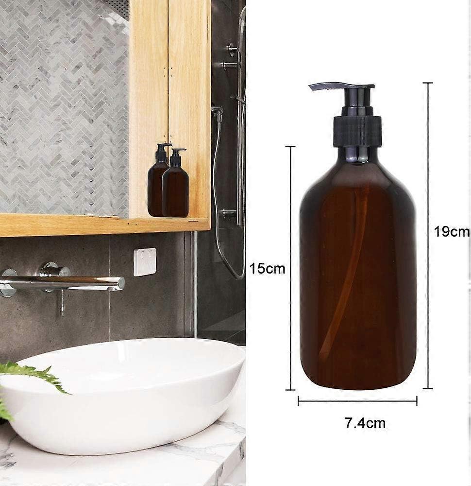 4Pcs Amber Dispenser 500ML Dispenser Bottles Amber Pump Bottles Empty ...