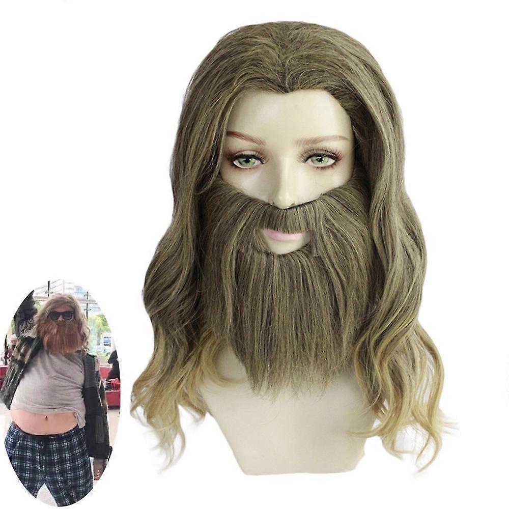 Halloween MEN Fat Thor Cosplay Wig Comic-con Hero Thor Role Play Blonde ...