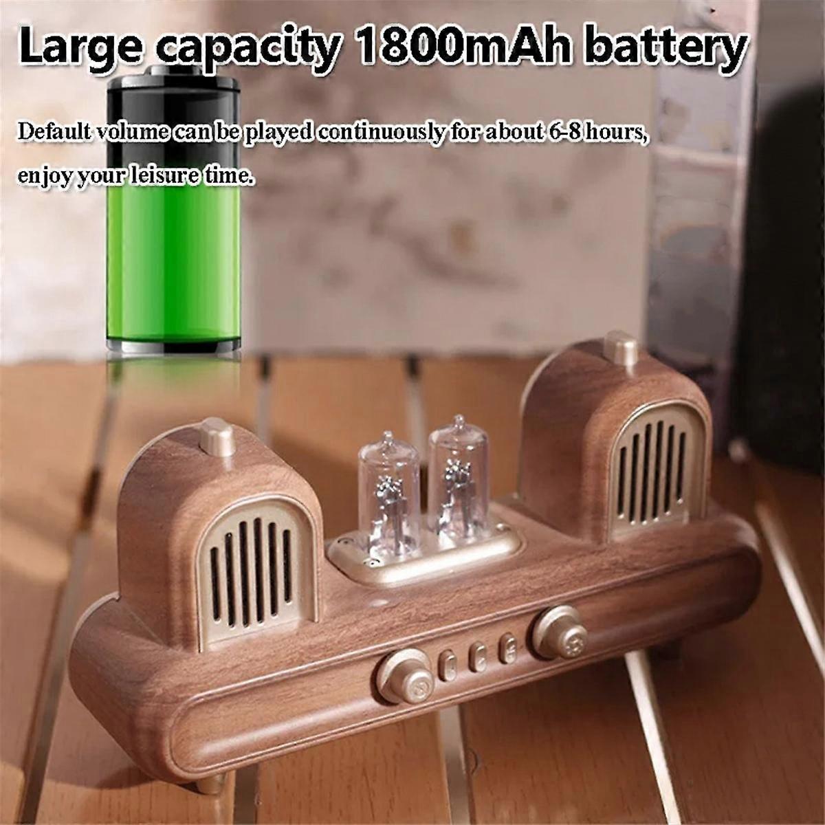 Retro Bluetooth Speaker with LED Light Portable Stereo Soundbar FM ...