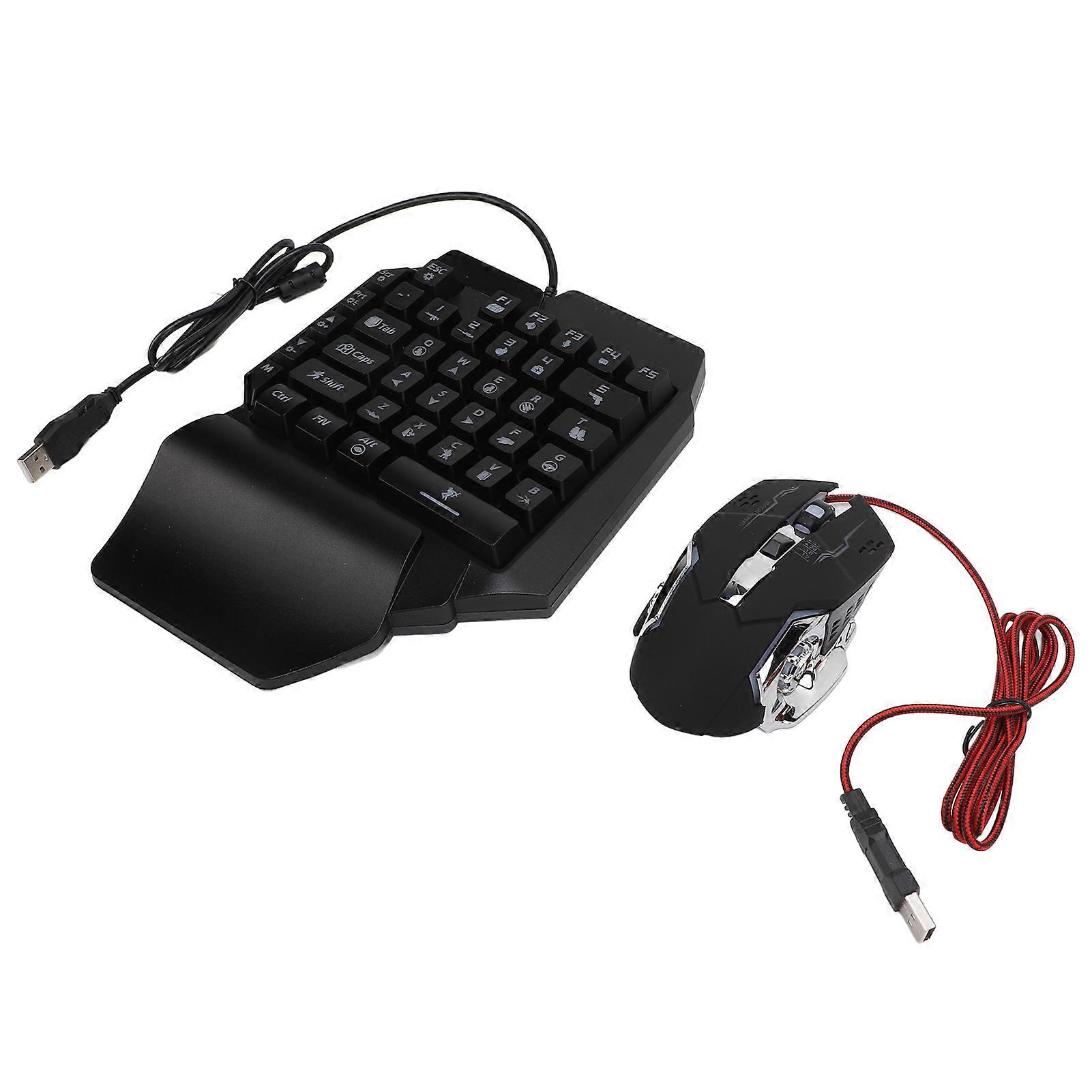 RGB One Handed Gaming Keyboard and Mouse Combo Keyboard Mouse Converter Adjustable Phone Stand 4 ...