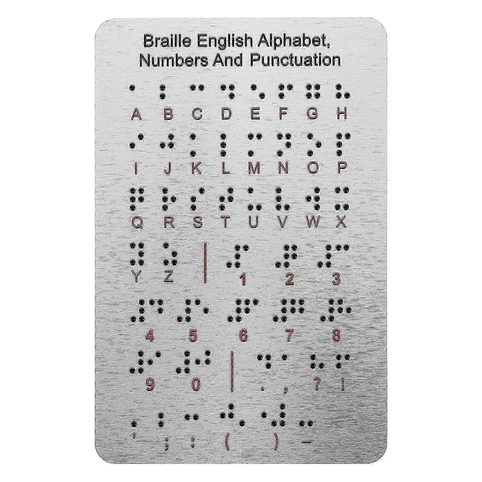 Braille Alphabet Board With Raised Dots Stainless Steel Numbers ...