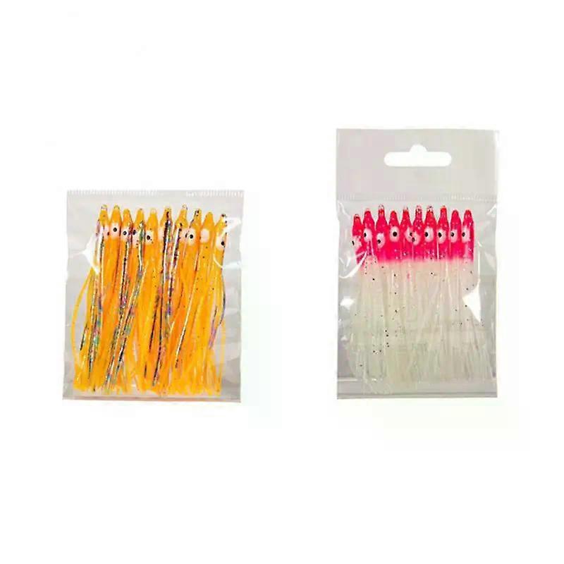 10pcs Fishing Luminous Luya Bait Needle Shape Octopus Squid Soft Bait ...