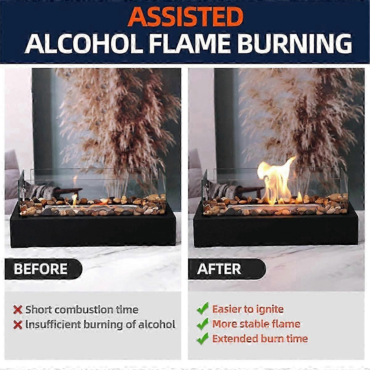 24PCS Tabletop Fire Pit Ceramic Wool Wick Table Top Firepit Sponge ...