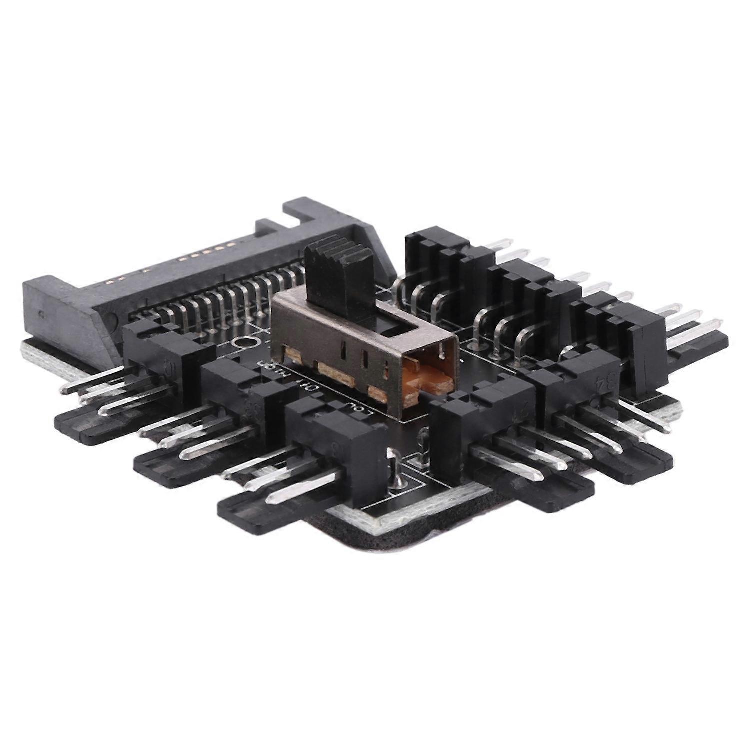 Multi Way Splitter Cooler Cooling Fan Hub PC Computer SATA 1 to 8 3pin ...