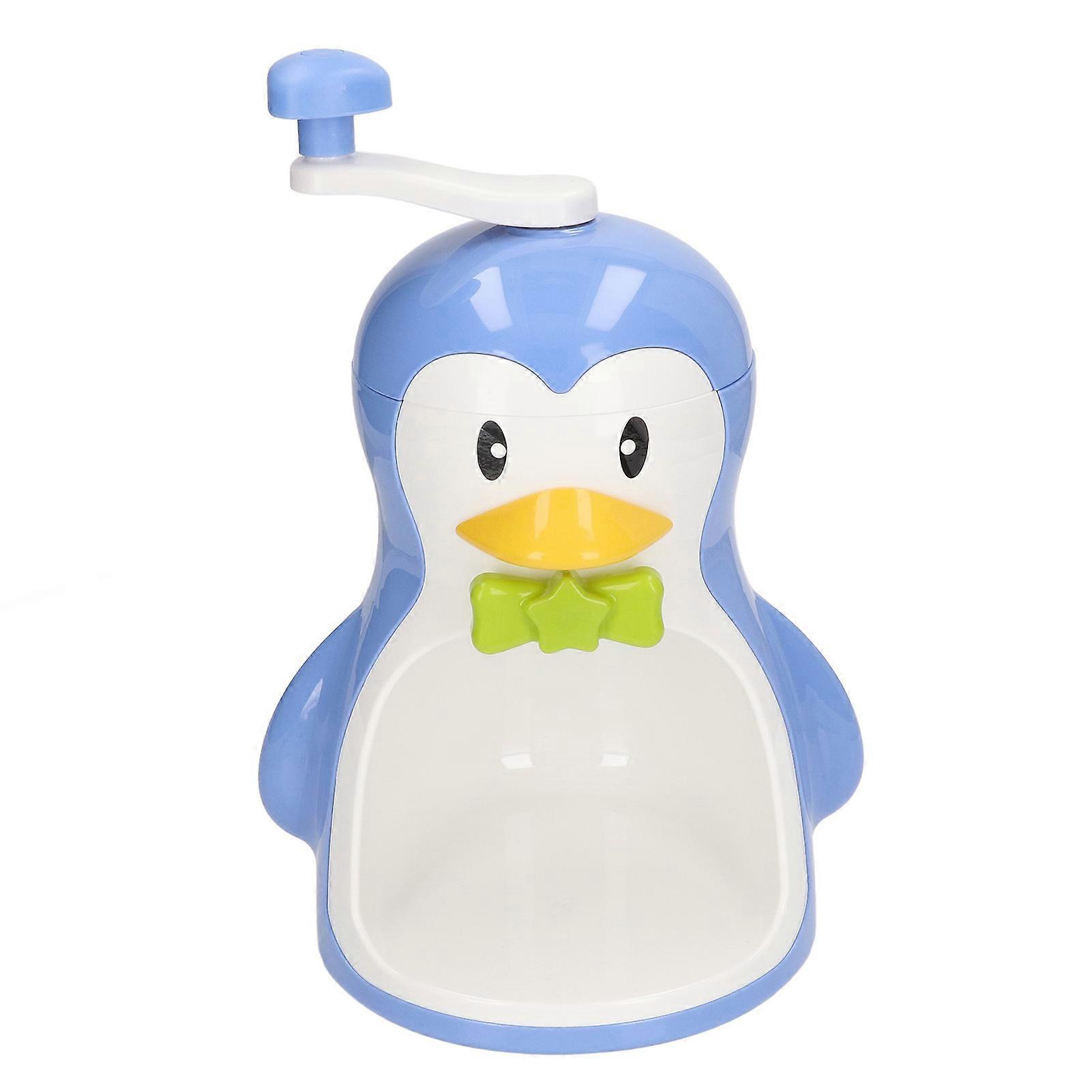 Shaved Ice Machine ABS Penguin Shape Blue Household Portable Manual ...