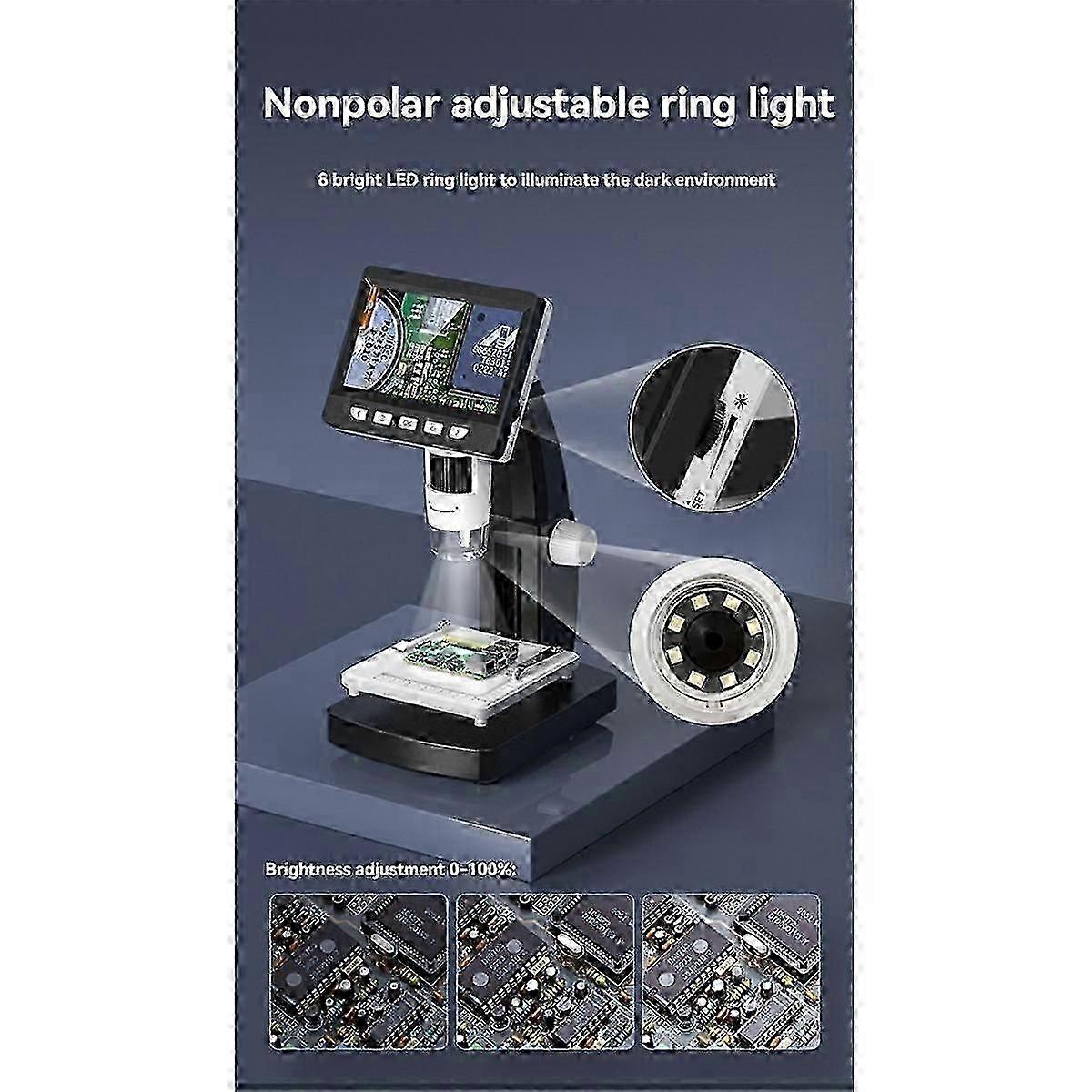 4.3inch Digital Microscope 1000X Magnification USB Coin Microscopio ...