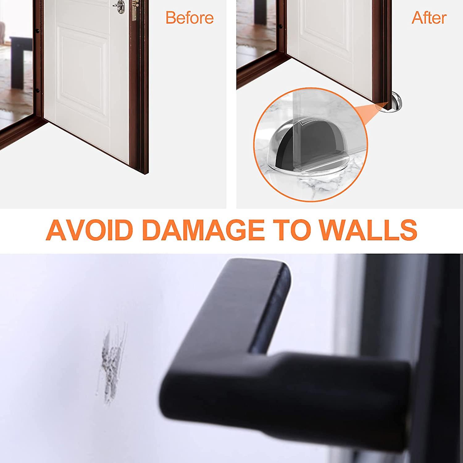 Pcs Floor Self-adhesive Door Stops, Stainless Steel Door Stops With ...