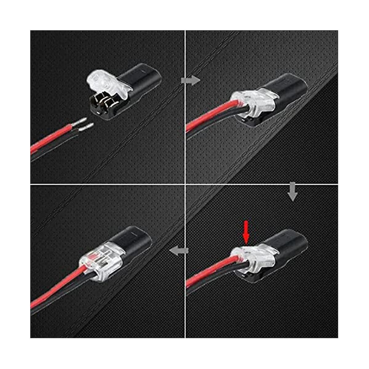 50PCS Double-Wire Plug-in Connector with Locking Buckle,Pluggable ...