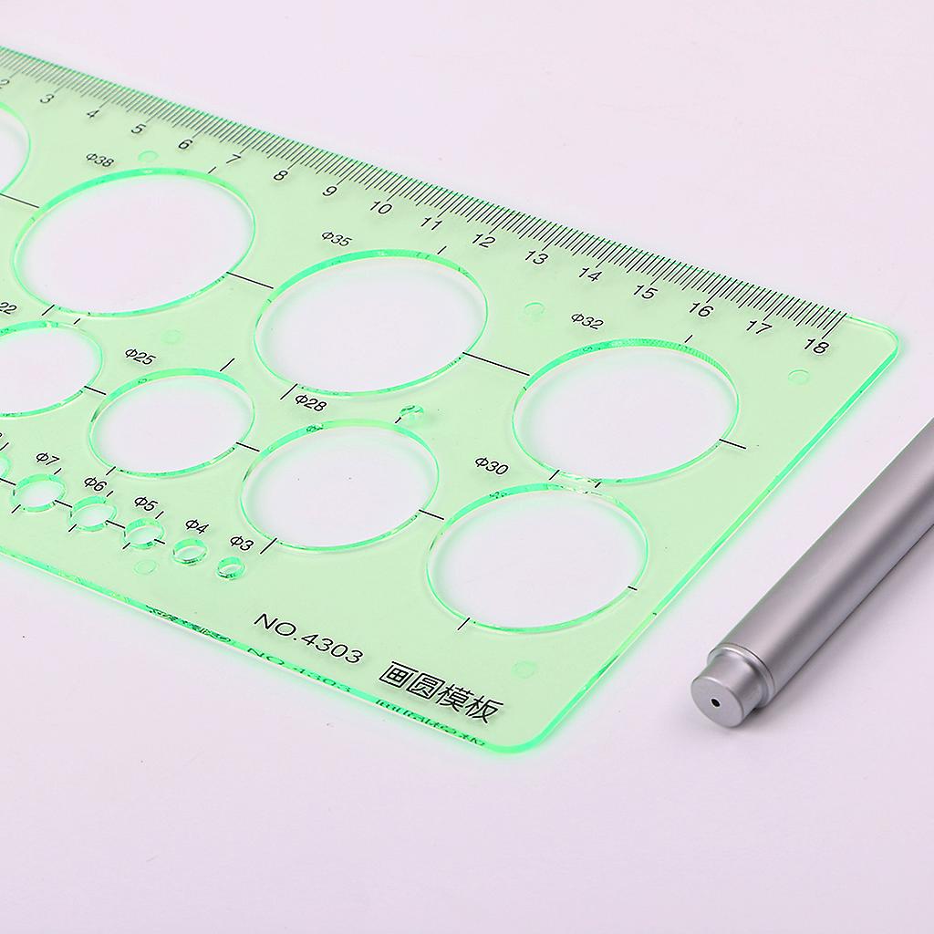Green Plastic Circles Geometric Template Ruler Stencil Measuring Tool ...
