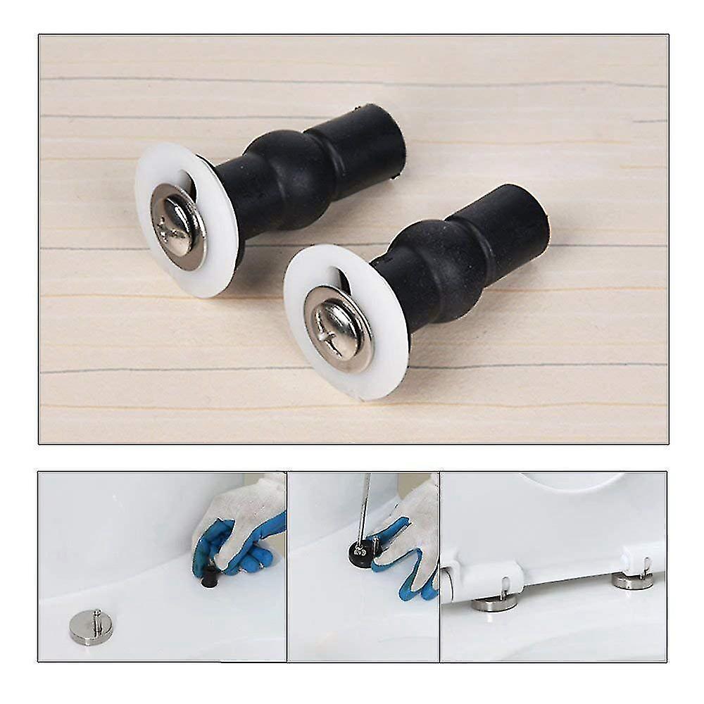 Toilet Top Fix Screws Fixings 2 Pairs Universal Expanding Rubber Screw ...