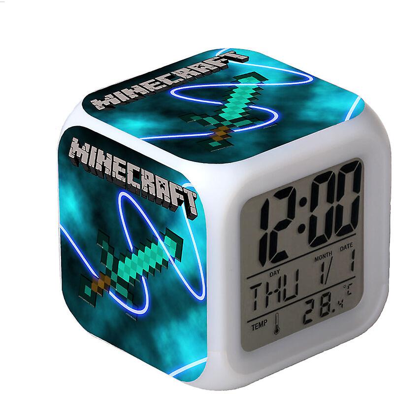 My World Digital Alarm Clockb, Colorful Lights Alarm Clock Square Clock ...