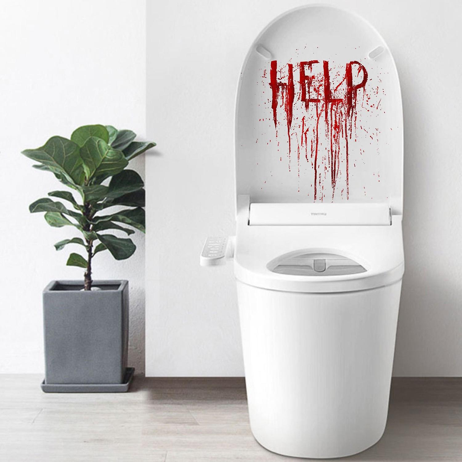 Help Letters Halloween Wall Sticker Horror PVC Red Bloody Background ...