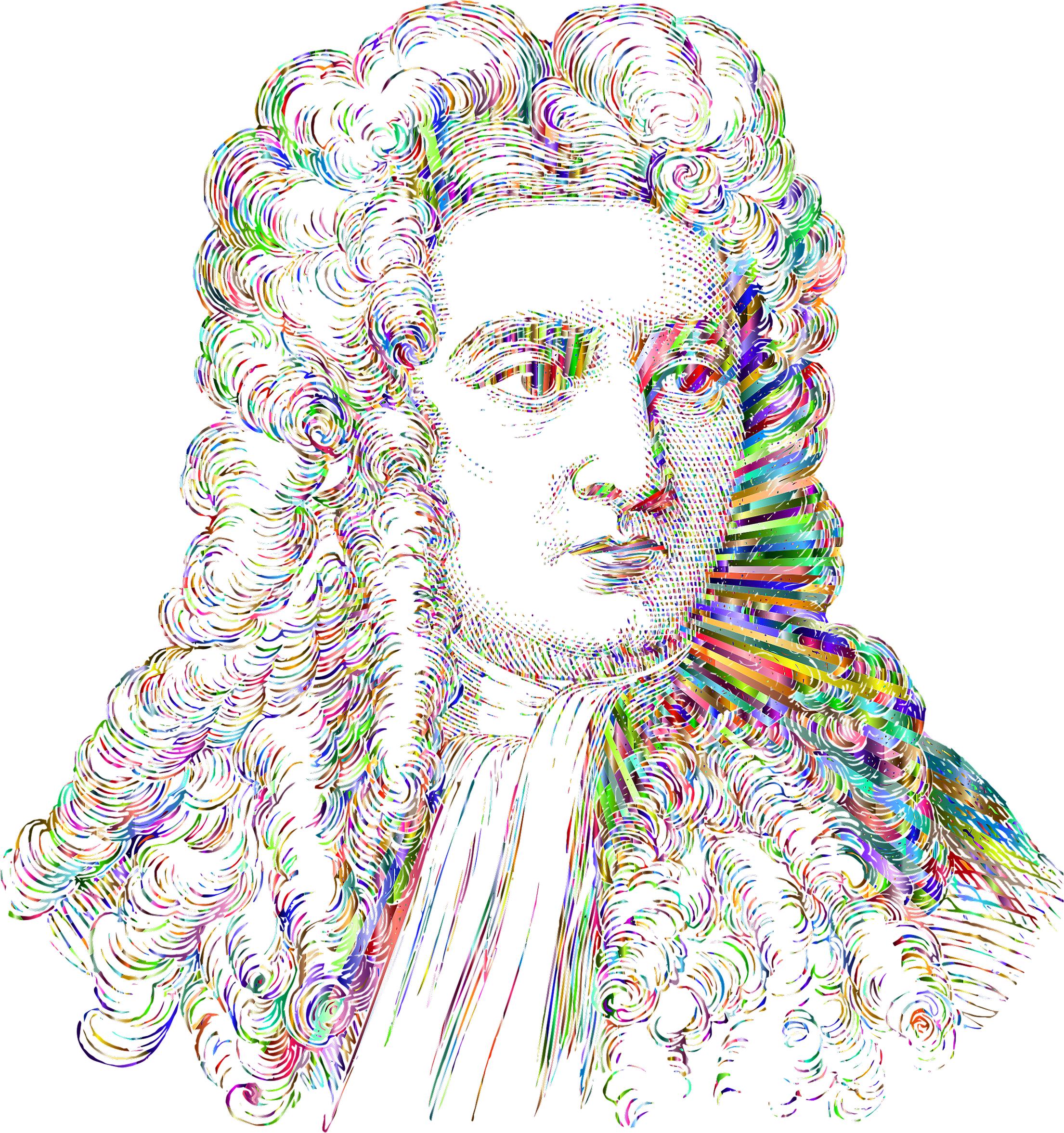 Sir Isaac Newton Portrait Art Science Cool Design White Mens T Shirt ...