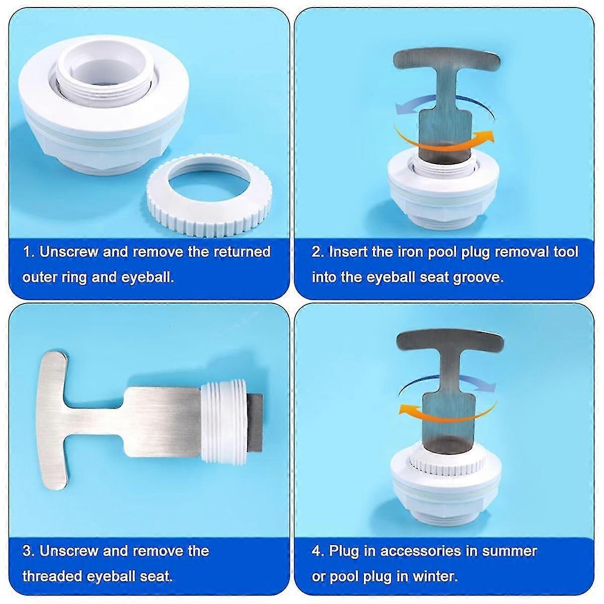 Pool Plug Removal Tool, Metal Pool Eyeball Seat Removal Tool for ...