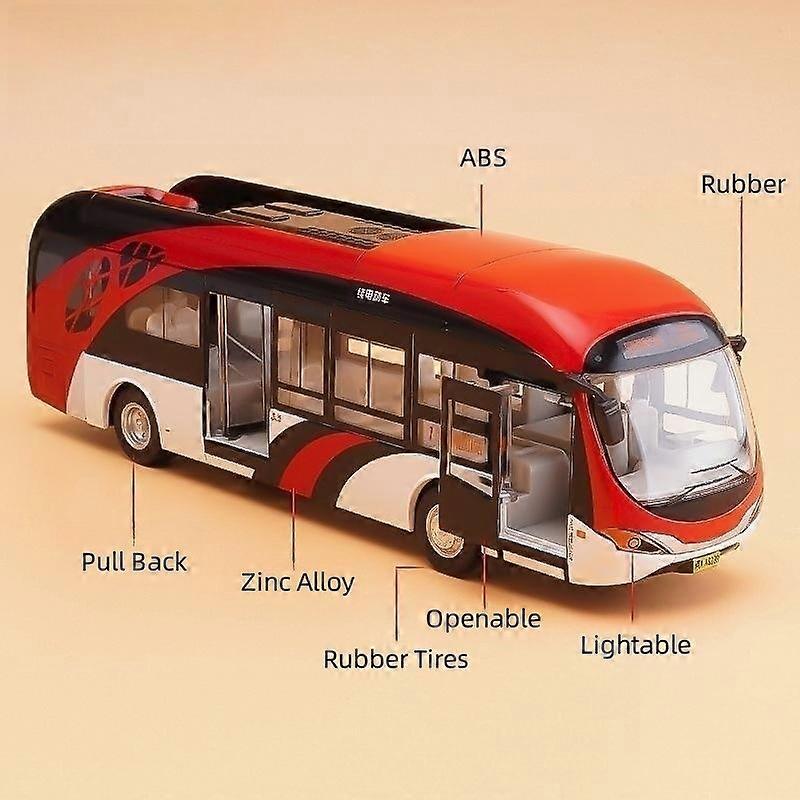 1/32 Coach School Bus Toy Car Diecast Alloy Miniature Model Pull Back ...