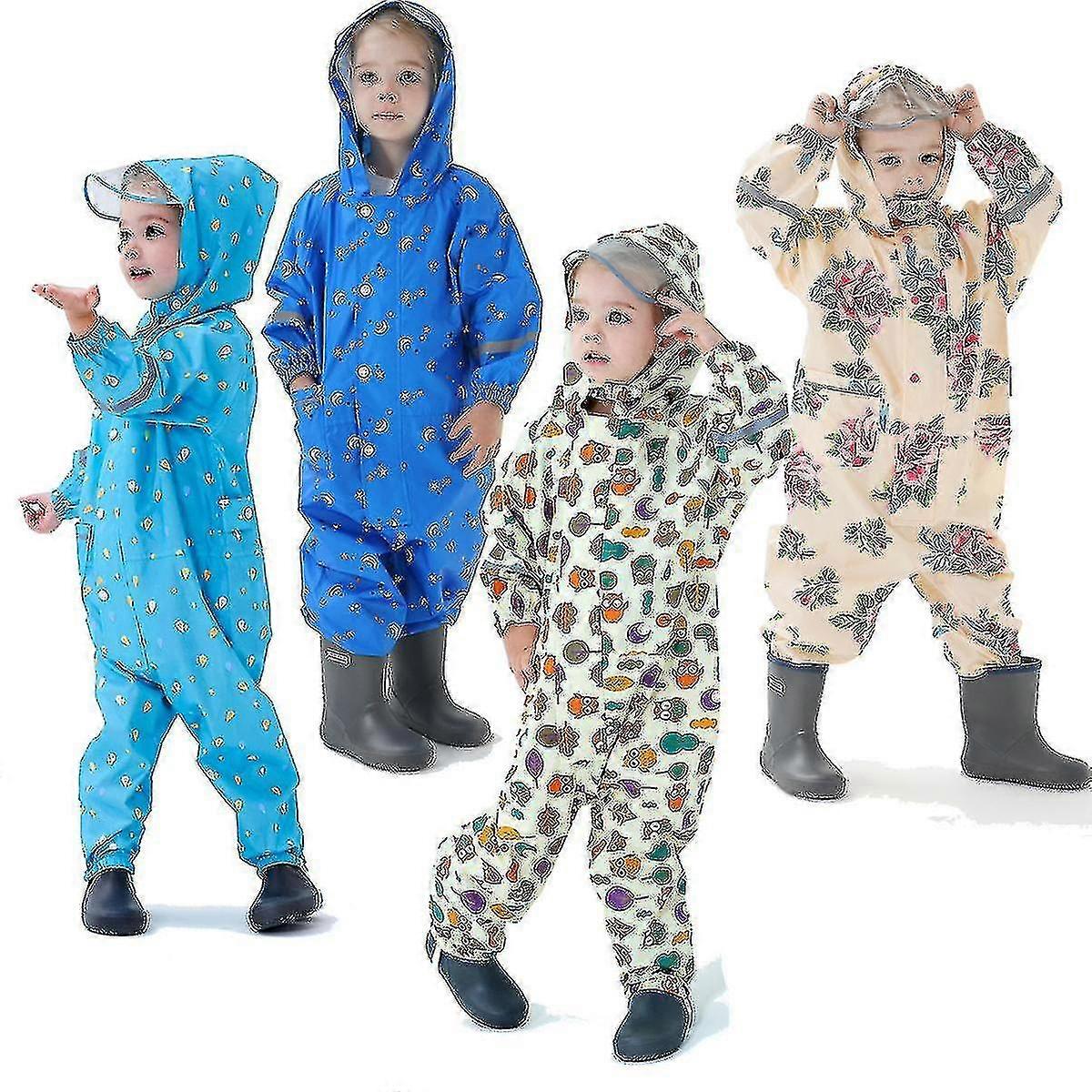 3d Kids Raincoats Boys Girls Hooded Animal Rainsuit Children Waterproof ...