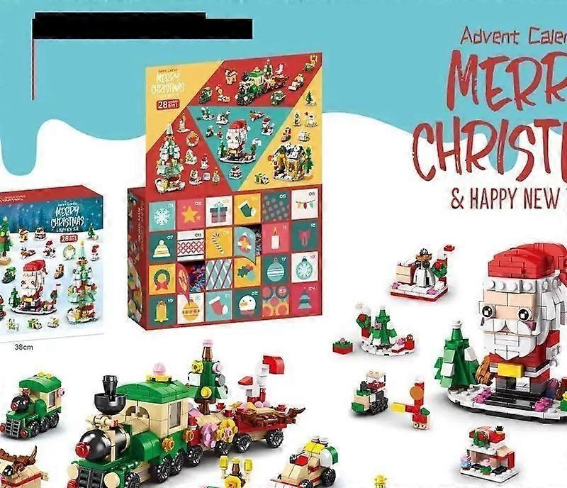 Advent Calendar Kids With Christmas Building Blocks Diy Set Blind Box ...