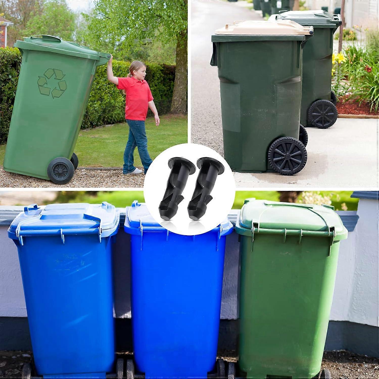 3 Pairs of Wheelie Bin Lid Hinge Pins, 67mm x 31mm Black Plastic Fit ...