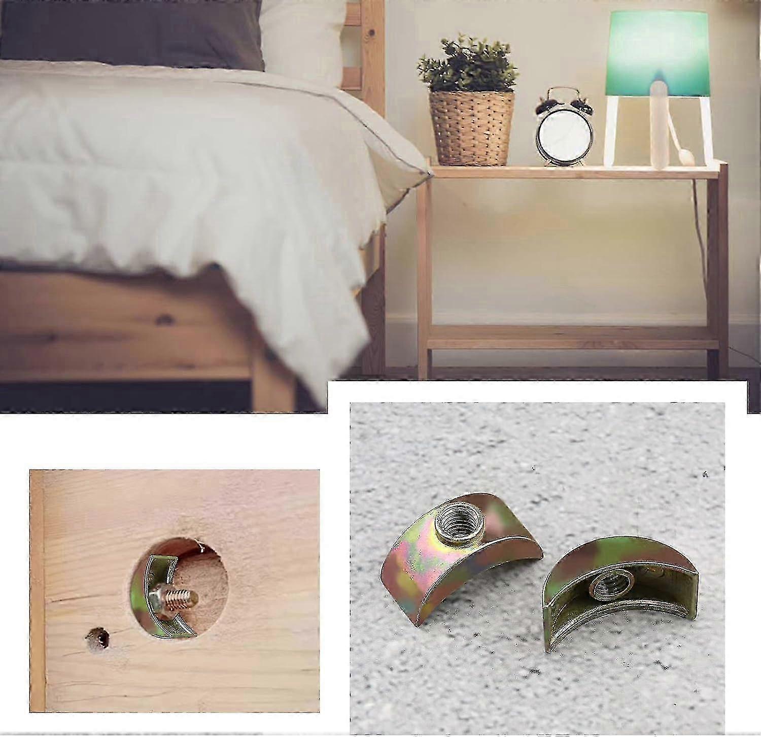 40PCS Half Moon Nuts Furniture Connector Nuts Spacer Washer for Connect ...